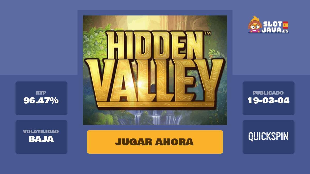 ¡Prepárate para jugar gratis a Hidden Valley de Quickspin!