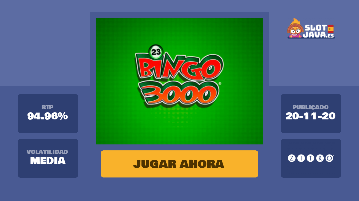Bingo 3000 tragaperras online - Juega gratis en SlotJava