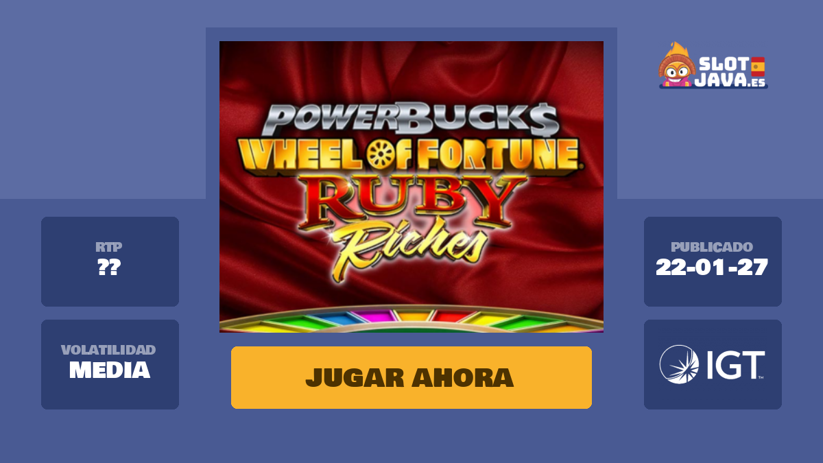 PowerBucks Wheel of Fortune Ruby Riches tragaperras online - Juega ...