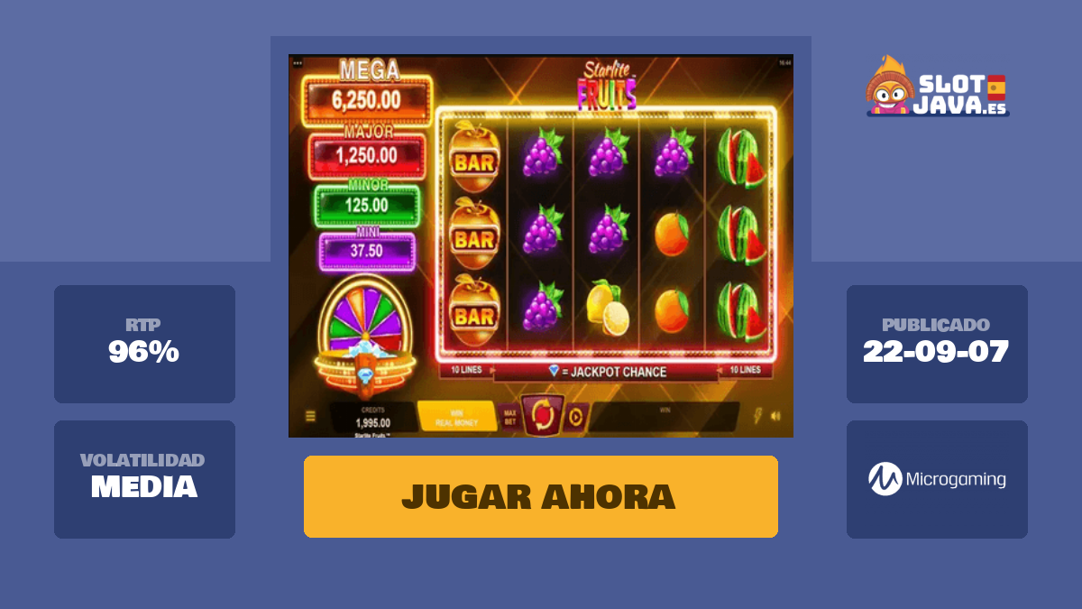 Starlite fruits tragaperras online - Juega gratis en SlotJava